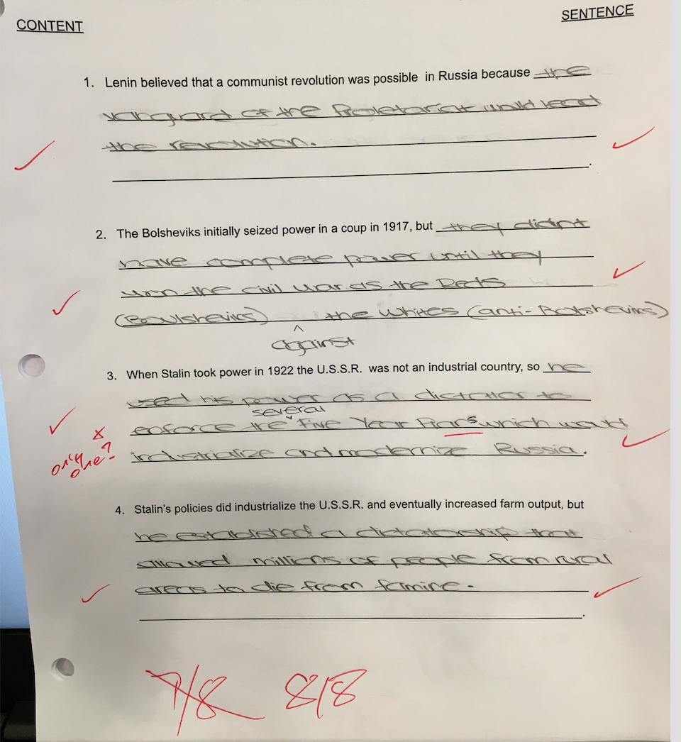 "Because, But, So" Sentences · 4QM Teaching