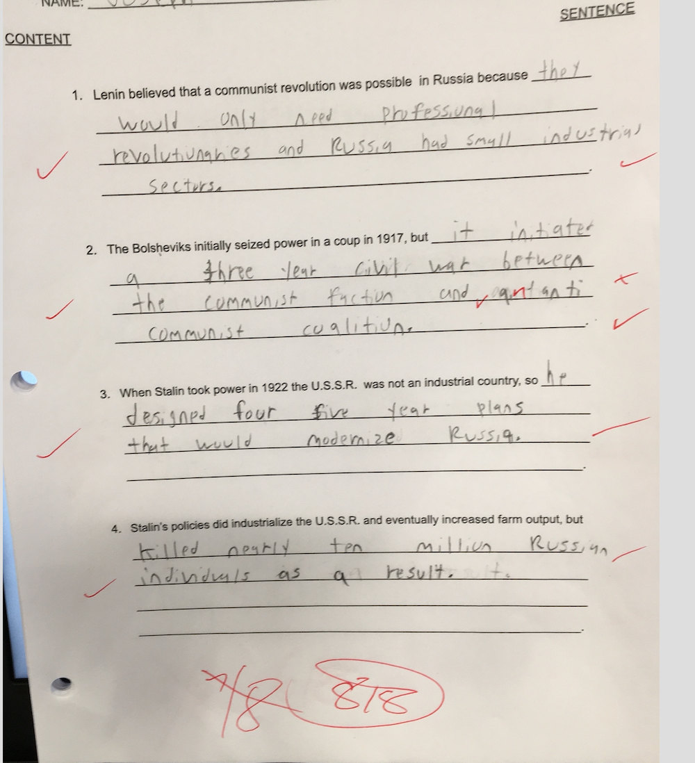 "Because, But, So" Sentences · 4QM Teaching